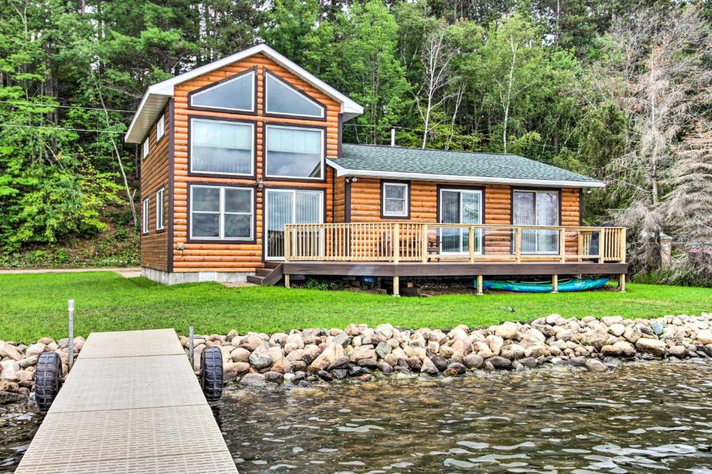 Dock and Fire Pit Shamineau Lake Retreat, Motley, MN from $49pp