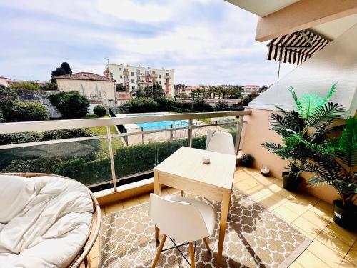 Les Palmiers - Appartement Avec Piscine Proche Plages - Wifi Et Clim - Antibes