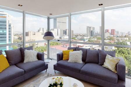 Aurora Maiahome-2bd Amazing View In Polanco -Pool Gym Spa - 墨西哥城