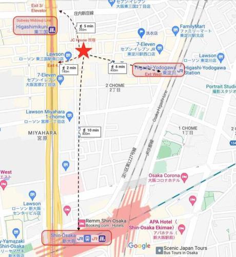 From $85 - JC House #2 Near Shin-Osaka-Double Room-2 mins to Station