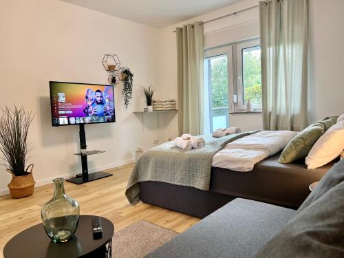 Design Apartment Mit Balkon - Kuche - Netflix - Essen