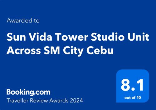 Sun Vida Tower Studio Unit Across SM City Cebu - Cebu City, the ...