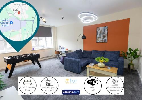 Large 2 Bedroom Apartment By The One Retreats Short Lets & Serviced Accommodation Horley Close To Ga - Aéroport de Londres Gatwick (LGW)