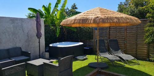 Beau Logement Avec Terrasse, Jacuzzi Et Terrain De Petanque Privatif A 5 Minutes De La Plage - Mios