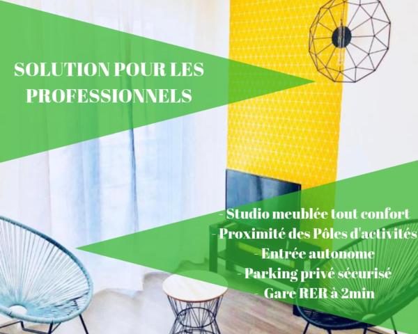 Btobed - Location Professionnelle - Studio Confort Parking Gratuit Villepinte - Proche Parc Des Expositions Et Aéroport Cdg - Roissy-en-France