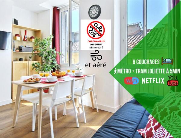 6 Couchages, Wifi Fibre & Netflix "Experience-immo" - Marseille