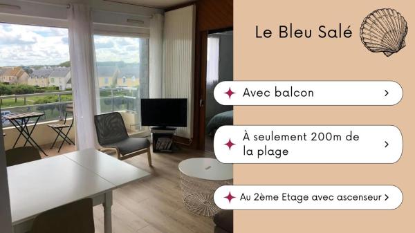Bleu Salé - F2 Courseulles Avec Balcon - Lion-sur-Mer