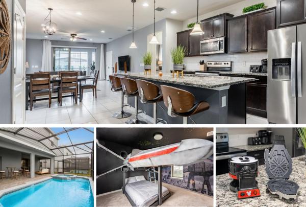 Star Wars X Wing, Spiderverse, & Minion Rooms , Theater, Pool/spa - Floride