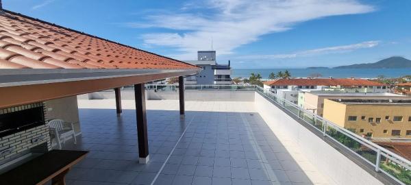 Apto Majestoso Praia Grande - 70m Da Areia, Vista Para O Mar Da áRea De Churrasqueiras - Ubatuba