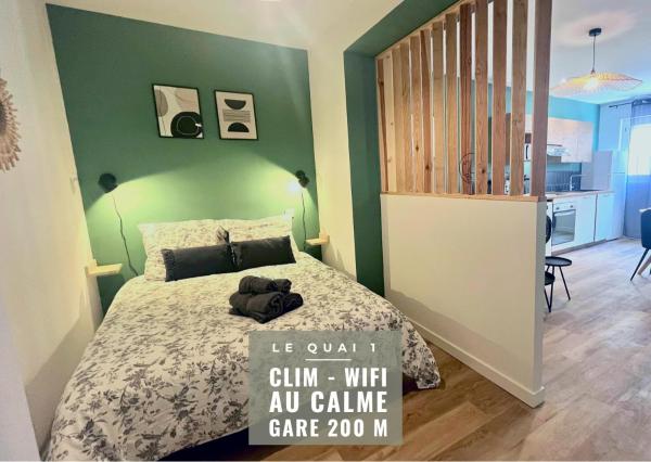 Le Quai 1 - Spacieux Studio Neuf Calme - Clim - Wifi - Gare à 200m - Agen