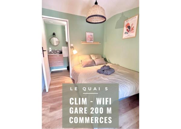 Le Quai 5 - Studio Neuf Calme - Clim - Wifi - Gare à 200m - Agen