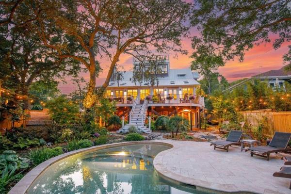 Secluded 6br Tropical Oasis, Heated/cooled Pool, Steps To Beach - Folly Beach, SC