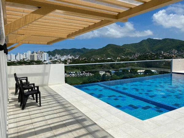 Con Piscina, Cómodo Y Acogedor Apartaestudio En El Rodadero - Santa Marta