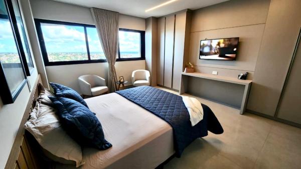 Flat De Luxo C/ Quarto Privativo 21º Andar Vertigo - Campo Grande