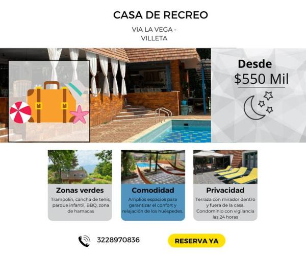 Hermosa Casa De Campo Con Piscina Y Zonas De Juego - Villeta
