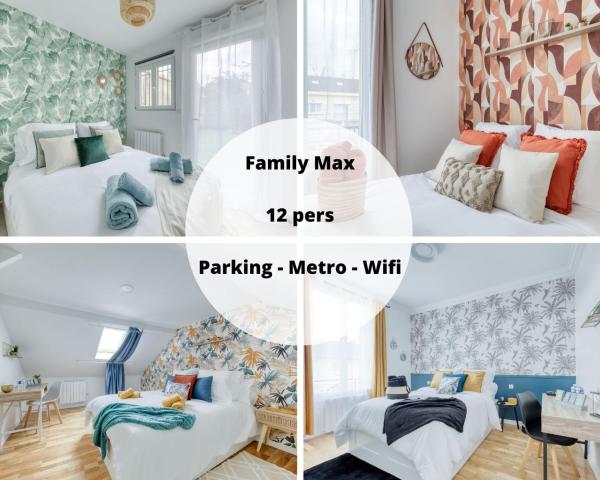 Maison 4 Chambres - 12 Personnes - Parking Privé - Metro 7 - Rer B - - Romainville