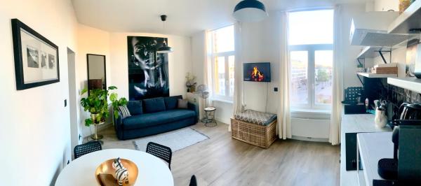 Sleep Inn - Black And White Modern Flat With Cityview - Belgique