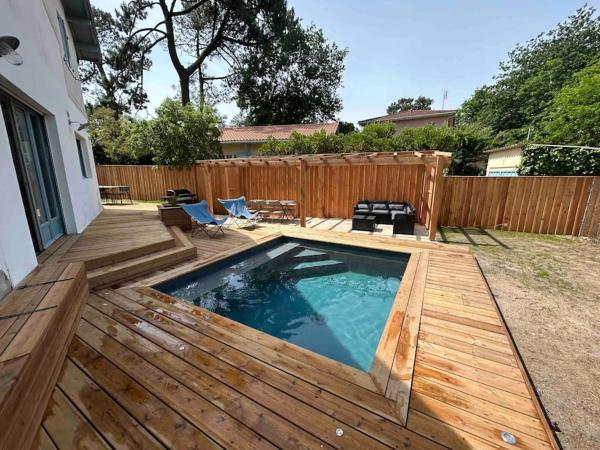 Charmante Maison Aux Abatilles-piscine-8 Pers - Arcachon