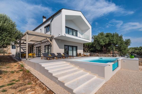 New Luxury Family Villa Lun, 5-stars, 4 Double Bedrooms, Pool - Lun