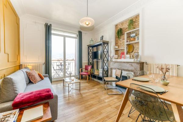 Esprit Vintage: Lit Double, Balcon, Wifi, éQuipé+ - Gare de Grenoble