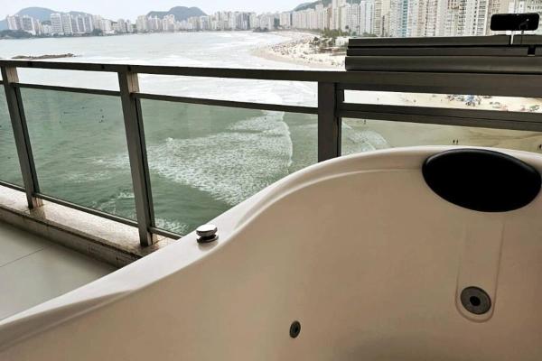 Pé Na Areia Com Jacuzzi E Vista Incrível Para Mar! - Santos