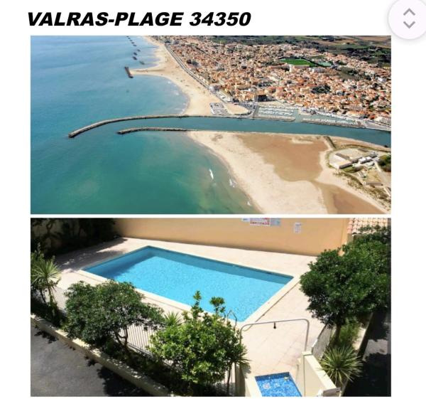 Studio Cabine Piscine-clim-parking-plage200m - Valras-Plage