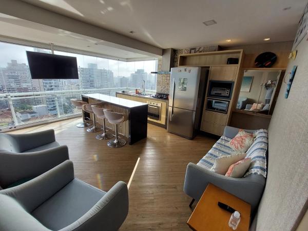 Book Santos - Unlimited 1608 Panorâmico C/ 3 Dorm - サントス