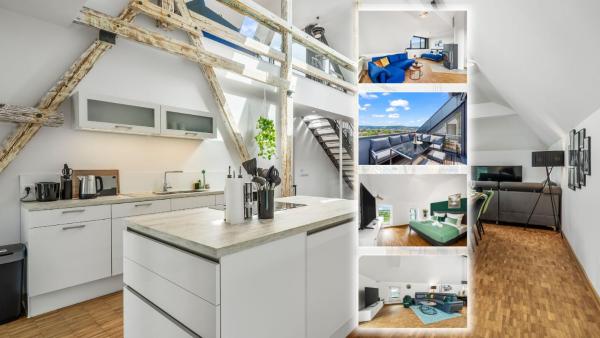 Dnd Design Loft I 170qm I Parken I Balkon I Workstation I Netflix I Kaffee I Waschmaschine I Trockner I Xbox I Ausblick -