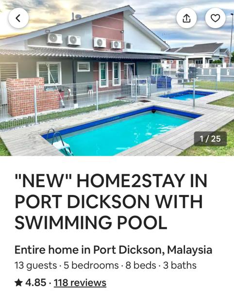 Pd Swimming Pool 5 Room Homestay - Malaysia