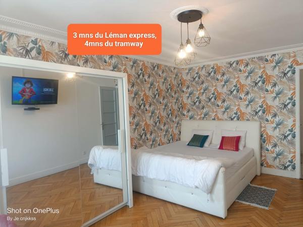 Grande Chambre D'hôte Lit King Size - 3 Mins Gare Annemasse - Genève Accès Direct - Annemasse