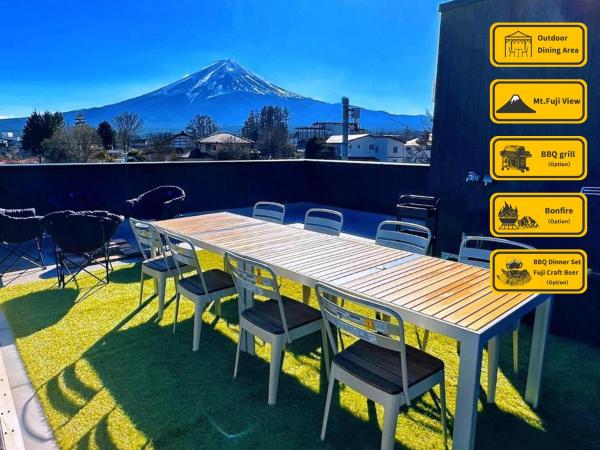 山間堂Panorama全景观富士山 屋顶烧烤和篝火 屋顶享受河口湖冬季烟花会Annovillas - Lake Kawaguchi
