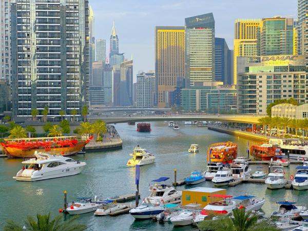 First Line Canal View Studio With Balcony Max 4 Pax - Dubaj