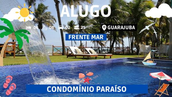 Casa Frente Mar 5 Suítes Guarajuba Em Condomínio - Camaçari