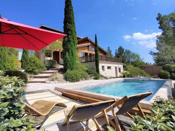 Les Cigales Magnifique Maison En Bois Avec Piscine - Sigean