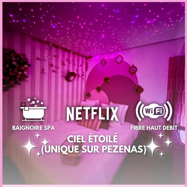 Romantic Room - Balnéo - Ciel Etoilé - Free Wifi - Netflix - Hyper Centre - Pézenas