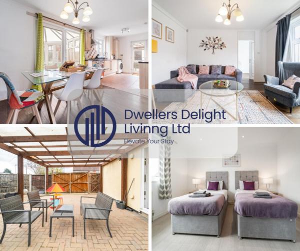 Dwellers Delight Living Ltd Serviced Accommodation, Chigwell, London 3 Bedroom House, Upto 7 Guests, Free Wifi & Parking - Ilford