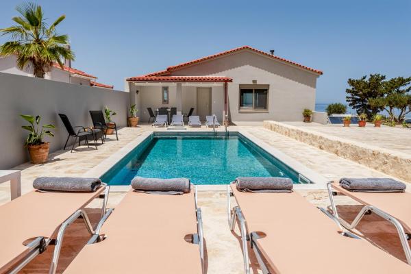 Villa Chrisa Seaview In Piskopiano - Private Pool - Hersonissos