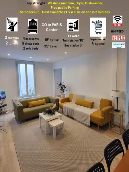Maison Cosy 15 Mn Paris - Linges Hotel Confort - Villejuif