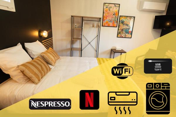 Studio Preto - Confort Moderne - Terrasse - Parking Gratuit - Non Fumeur - Saint-Georges