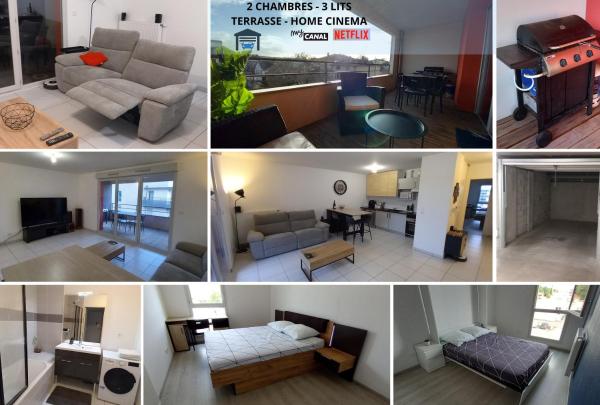 Le Barbusse Lyon-t3-garage-terrasse-3 Lits-home Cinema - Parc de Gerland - Lyon
