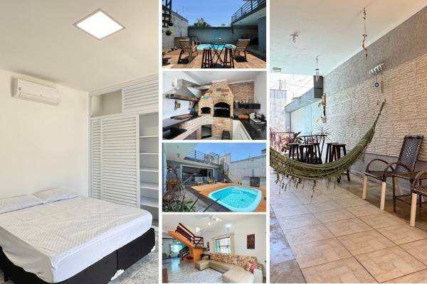 Casa A 300 Metros Praia, 5 Quartos, Com áRea Gourmet , Mirante, Piscina, Churrasqueira E Ar Condionado Em 2 Quartos - Peruíbe