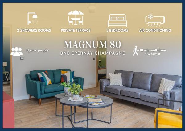 Magnum 80 Terrasse & Climatisation - 6 Personnes - Bnb Epernay - Épernay