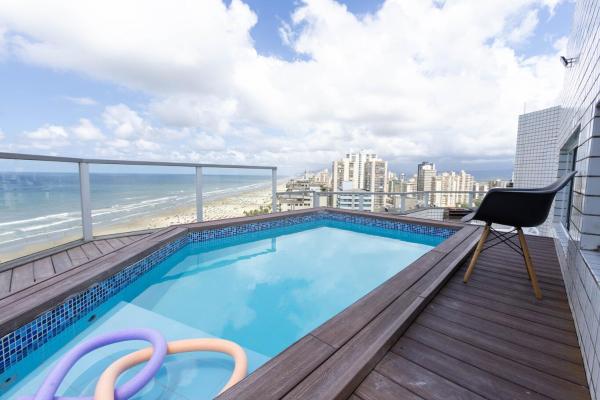Cobertura A Beira Mar Com Piscina E Churrasqueira - Praia Grande