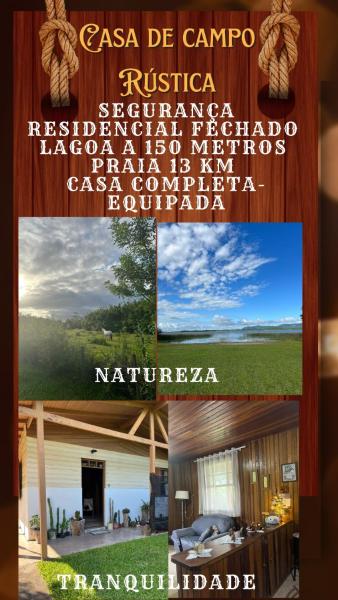 Casa Rústica Na Lagoa-15 Min Do Praia Comwi-fi Quartos 2 Possui Cama De Casal E 3 Solteiro Ideal Para 5 Pessoas - Tramandaí