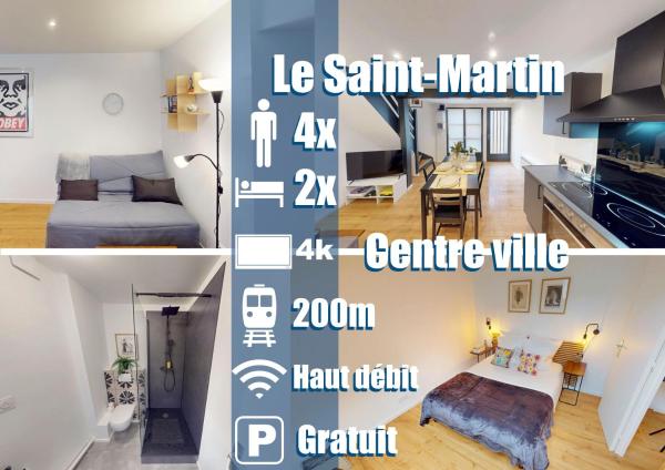 Le Saint Martin - Appartement Moderne - Duplex - Centre Ville - Gare - Poissy