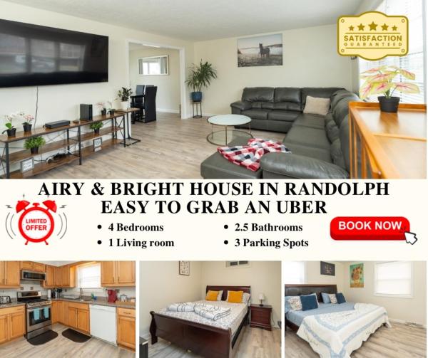 65 - 5br Randolph - Elegant Haven Near Dog Park - Foxborough, MA