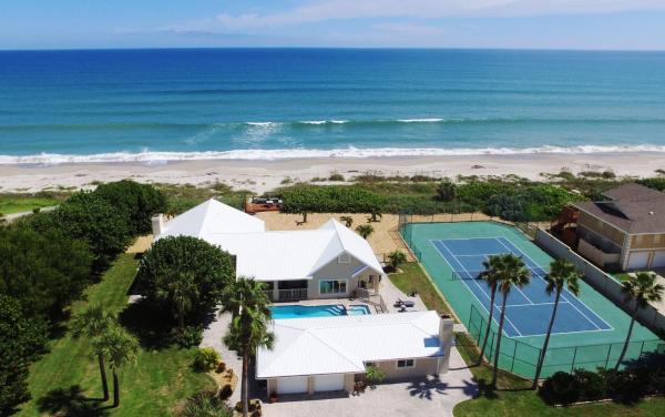 Golden Sands Emerald - Florida's Best - All Private Beachfront Estate With Tennis-pickleball Court, Pool, Spa - Melbourne Beach, FL