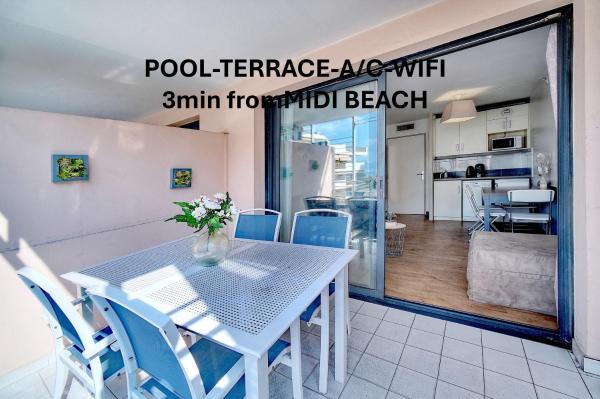 Agréable 2 Pièces Terrasse, Piscine, Clémenceau A1b235 - Cannes