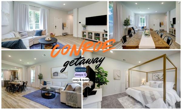 4br Spacious Family Retreat, 5min Lake Conroe, Large Backyard Grill - Conroe, TX