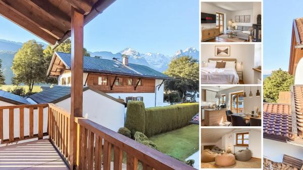 Apartment Für 6 - Bergblick, Balkon, Kamin, Kino, Yoga, Parkplatz - Farchant